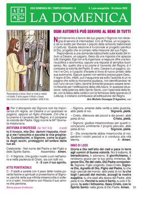 XXIX DOMENICA DEL TEMPO ORDINARIO 2020 - La Domenica