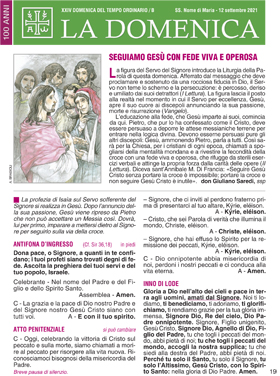XXIV DOMENICA DEL TEMPO ORDINARIO / B - La Domenica