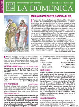 XXVIII DOMENICA DEL TEMPO ORDINARIO / B - La Domenica